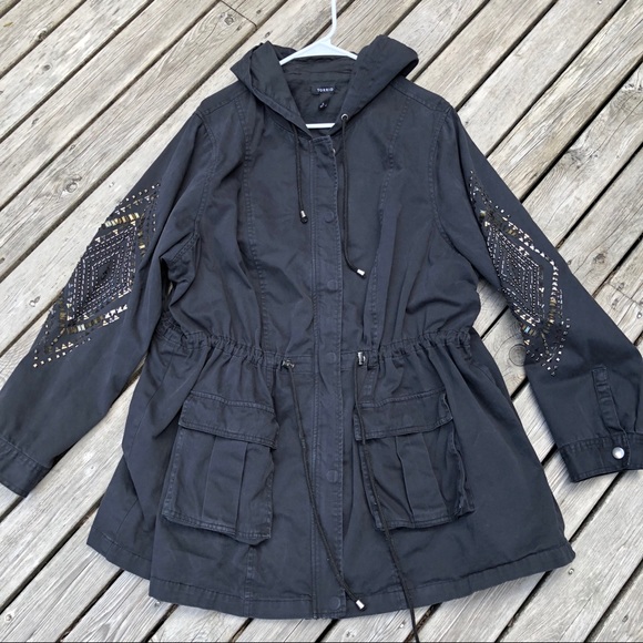 torrid | Jackets & Coats | Torrid Embellished Black Utility Jacket 3 ...